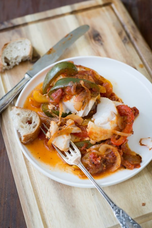 Fisch en Papillote mit Piperade (Papillote de poisson à la piperade) Rezept