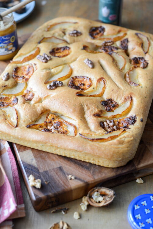 Fougasse mit Birnen und Ziegenkäse Rezept