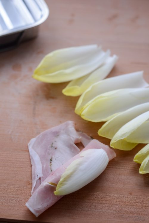 Chicorée-Schinken-Gratin (Endives au jambon) Rezept
